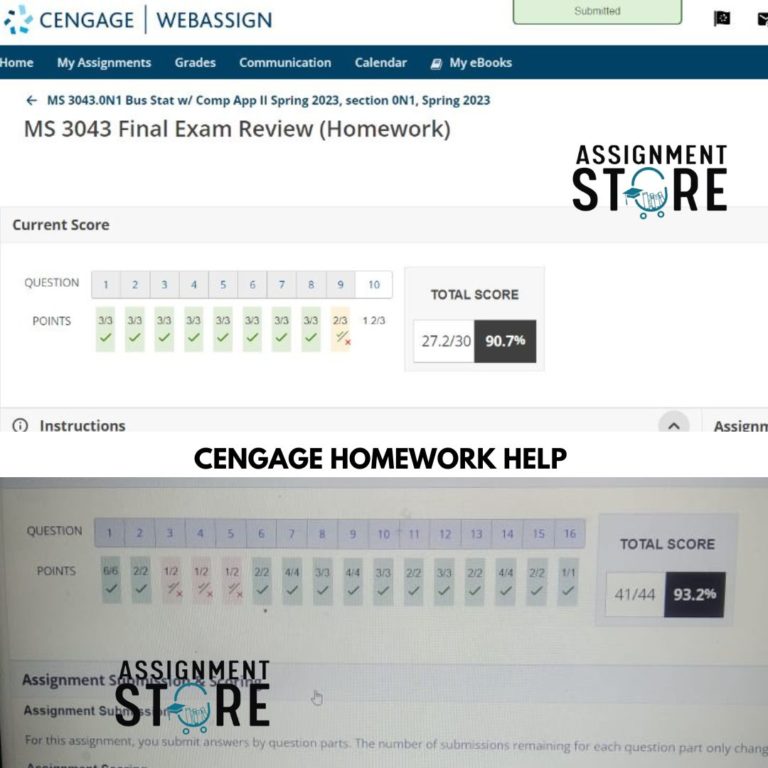 Online Tutor to Help with Cengage Homework - Assignmentstore